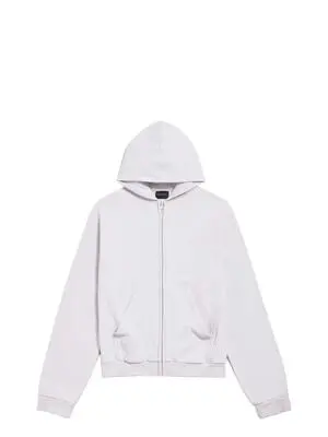 Balenciaga Back Zip-up Regular Fit Hoodie - White