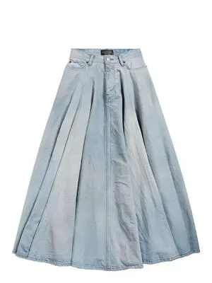 Balenciaga Godet Maxi Skirt - Blue