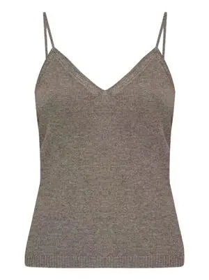 LISA YANG V-neck Strap Top - Brown