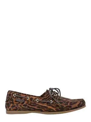TOM FORD Leopard-print Boat Shoes - Brown