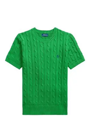 Polo Ralph Lauren Cable-knit Short-sleeved Sweater - Green