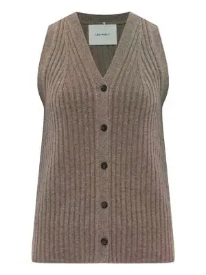 LISA YANG Buttoned V-neck Vest - Brown