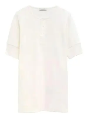 LEMAIRE Button Ribbed T-shirt - Neutrals