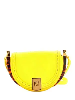 Fendi Moonlight Flap Crossbody Bag With Acrylic Glass Detail - Yellow