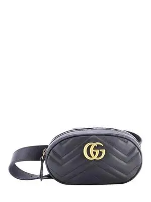 Gucci Gg Marmont Matelassé Leather Belt Bag - Black