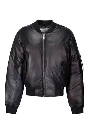 DEADWOOD Bofinger Leather Bomber Jacket - Black