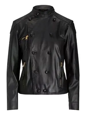 Polo Ralph Lauren Double-breasted Leather Jacket - Black