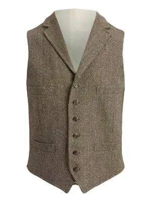 Polo Ralph Lauren Herringbone Button Waistcoat - Brown