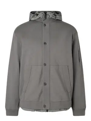 C.P. COMPANY Reversible Logo-appliquéd Hooded Jacket - Gray