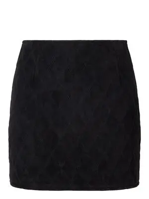 BLAZÉ MILANO Viva Coci Quilted Suede Mini Skirt - Black