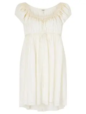 Chloé Lace-trimmed Silk-crepon Mini Dress - White