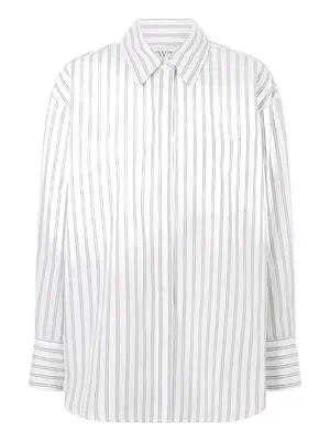 TWP Striped Cotton-poplin Shirt - White
