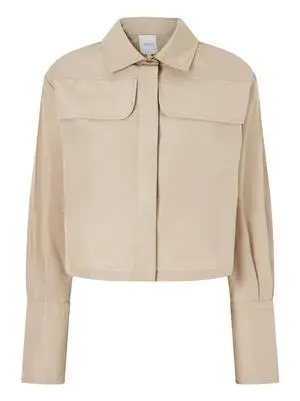 Patou Cropped Safari Shirt Neutrals