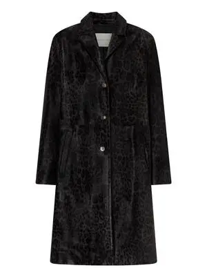 Veronica De Piante Gabriele Leopard-print Calf Hair Coat - Gray