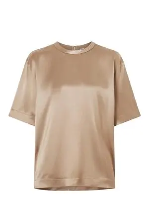 TOTEME Satin T-shirt - Neutrals