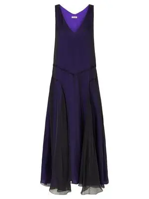 KALLMEYER Millie Asymmetric Pleated Silk-chiffon Dress - Purple