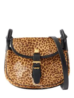 Valentino Garavani Flaneuse Small Studded Shoulder Bag - Animal Print