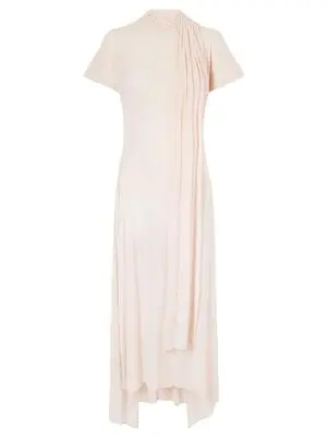 Magda Butrym Scarf-detailed Asymmetric Jersey Dress - Pink
