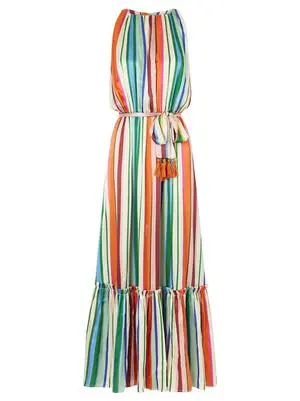 CRISTIANO MARCHELI Angelica Belted Striped Maxi Dress - Multi
