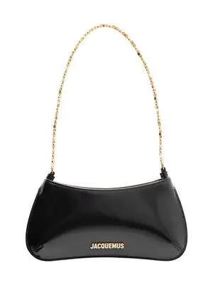 Jacquemus Le Petit Bisou Polished-leather Shoulder Bag - Black