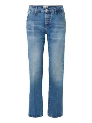 FRAME The Drop Mid-rise Wide-leg Jeans - Blue