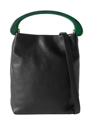 Dries Van Noten Leather Shoulder Bag - Black