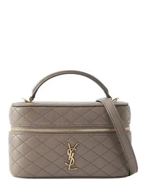 Saint Laurent Gaby Vanity Mini Quilted Leather Shoulder Bag - Brown