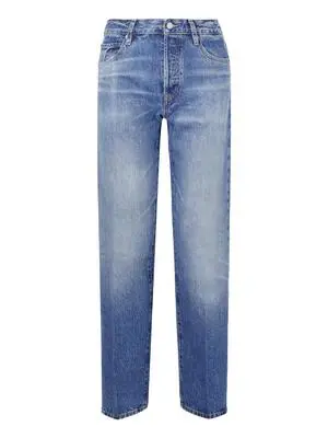 FRAME Essential Recycled High-rise Straight-leg Jeans - Blue