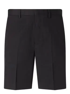 Dries Van Noten Straight-leg Cotton And Wool-blend Shorts - Black