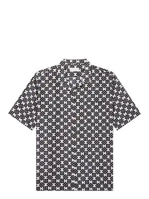 Dries Van Noten Cuban-collar Printed Silk-twill Shirt - Black