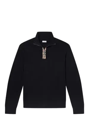 Burberry Wool Half-zip Sweater - Black