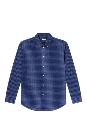 Burberry Checked Cotton Shirt - Blue