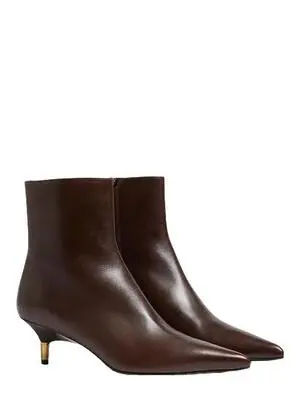 Khaite Bella Kitten Heel Ankle Boots - 646 Vintage Brown