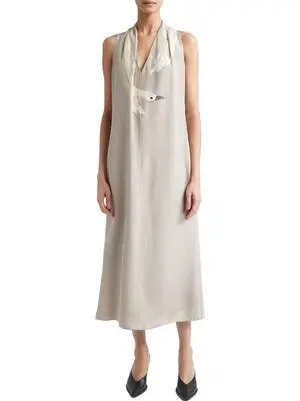 Altuzarra Baker Silk Shift Dress - Tahini Goose