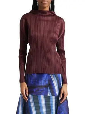 Issey Miyake Monthly Colors January Pleated Top - Bordeaux