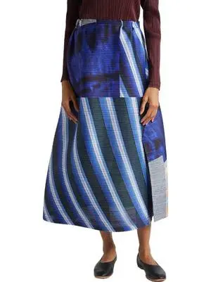 ISSEY MIYAKE City Collage Pleated Midi Skirt