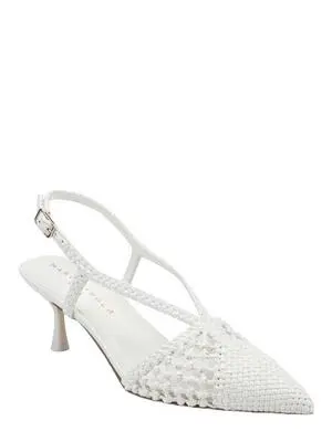 Marc Fisher Pointy-toe Slingback Pumps - White
