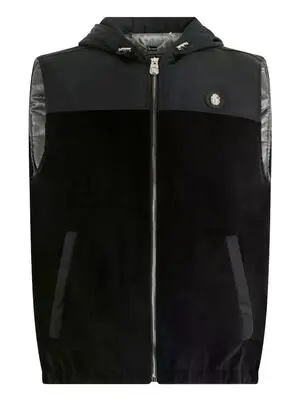 BILLIONAIRE Hooded Corduroy Gilet - Black