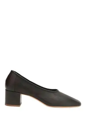 By Far Prudence Leather Pumps Brown