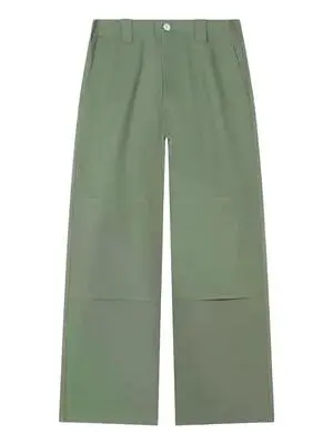 Kenzo Cotton Wide Leg Trousers - Green