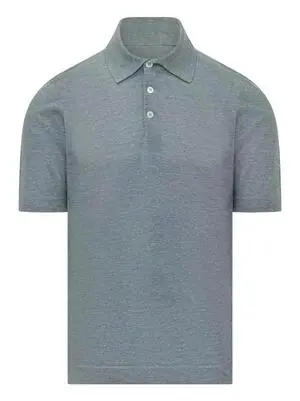 Brunello Cucinelli Button Polo Shirt - Blue