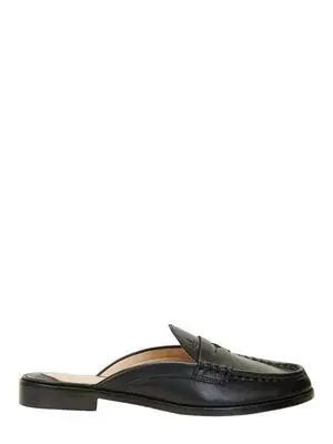 Ralph Lauren Penny-slot Leather Mules - Black
