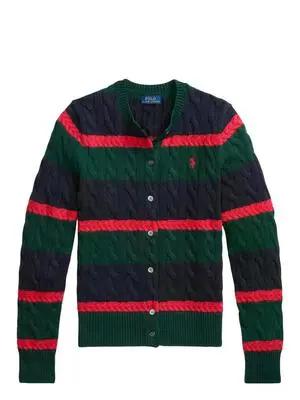 Polo Ralph Lauren Striped Cable-knit Cardigan - Blue