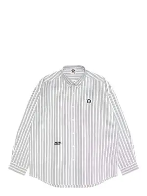 AAPE BY *A BATHING APE® Striped Appliqué Shirt - White