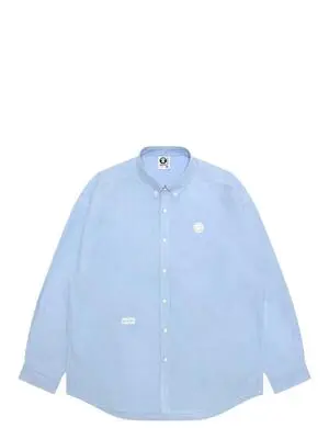 AAPE BY *A BATHING APE® Button-down Embroidered Shirt - Blue