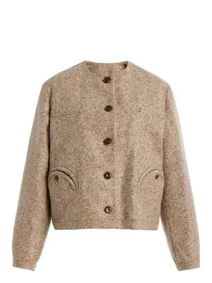 BLAZÉ MILANO Seanna Gliss Alpaca-wool Bolero - Neutral