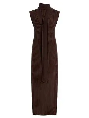 AISLING CAMPS Wool Scarf Dress - Brown