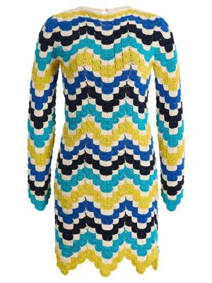 Escvdo Victoria Cotton Crochet Mini Dress - Blue