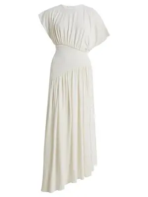 Rabanne Gathered Jersey Maxi Dress - Ivory