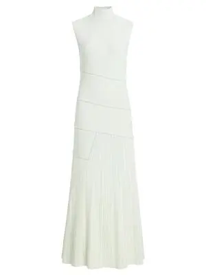 Proenza Schouler Federica Micro Pleat Knit Maxi Dress - Green